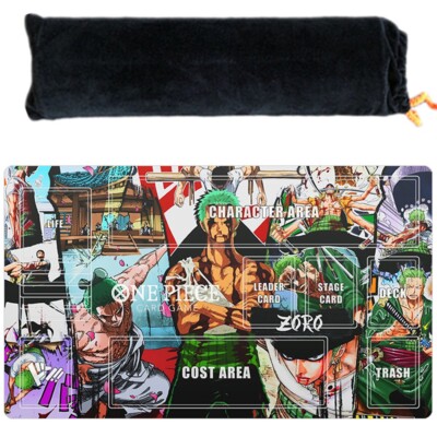 Roronoa Zoro One Piece Playmat With Zones TCG Card Game OPCG Play Mat ...