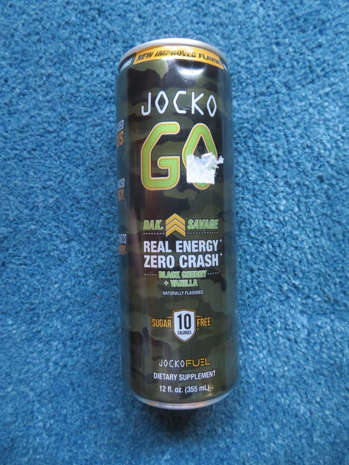 (12) Cans Jocko Go Real Energy Drink Zero Crash Black Cherry + Vanilla ...