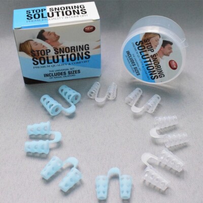 8Pcs/Box Anti Snore Apnea Nose Clip Anti-Snoring Breathe Aid Stop Snore ...