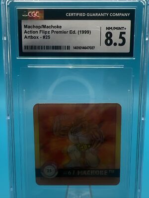 Pokemon (1999) MACHOKE/MACHOP Artbox Action Flipz Premier Ed. CGC 8.5 ...