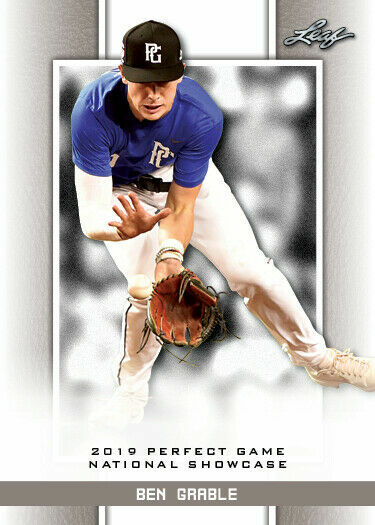 BEN GRABLE 2019 "1ST EVER PRINTED" LEAF PERFECT GAME NIKE ROOKIE CARD ...