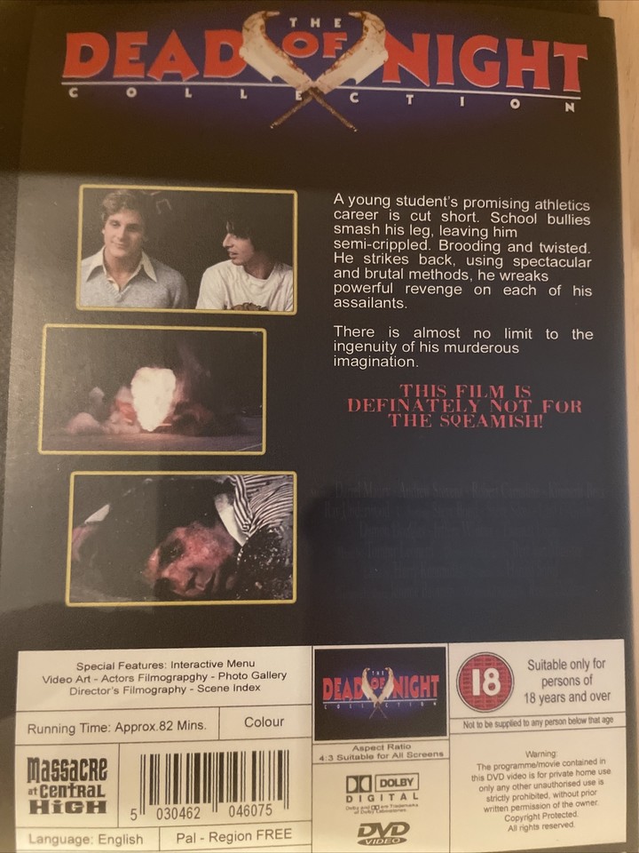 MASSACRE AT CENTRAL HIGH PAL DVD 70s Revenge Robert Carradine | eBay