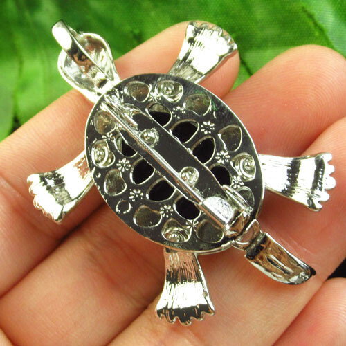 Natural Rainbow Abalone Shell Tibetan Silver Tortoise Pendant Brooch ...