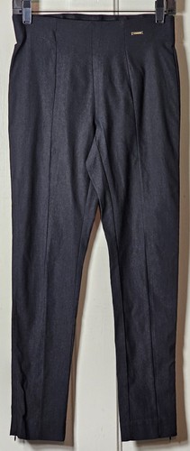 TAHARI Ponte Pants Women Small NWT Black Stretch Ankle Zip Twee Preppy ...