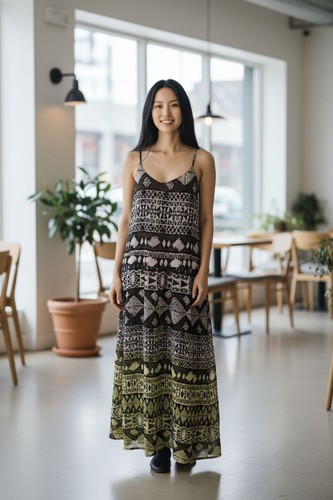 Nwt Mossimo Ladies XS Lined Casual Maxi Dress, Multicolor Art Deco. G-2 ...