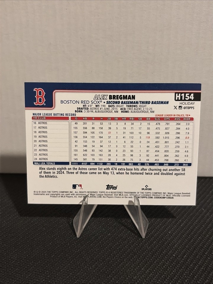 2025 Topps Holiday - Alex Bregman #H154 Holiday Silver Glitter | eBay