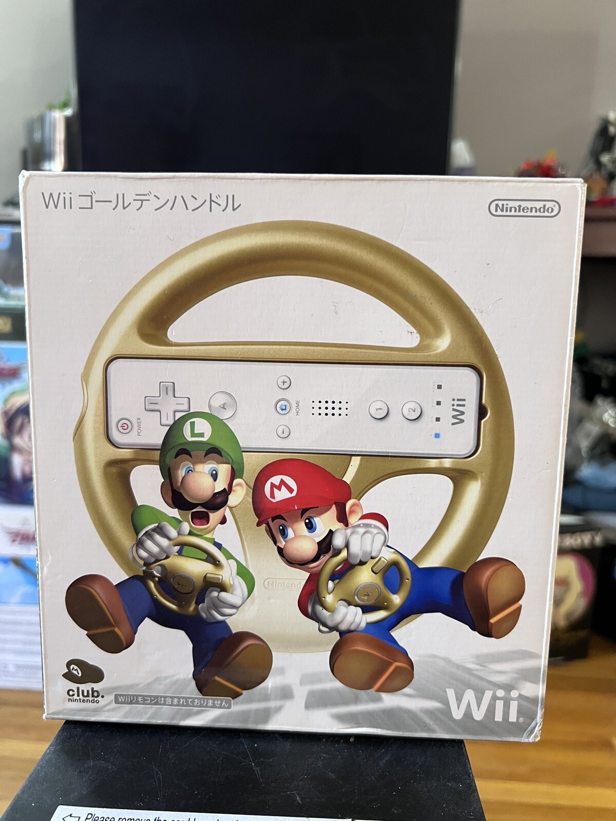 Gold Club Nintendo Wii Wheel Controller Japanese Exclusive Mario Kart ...
