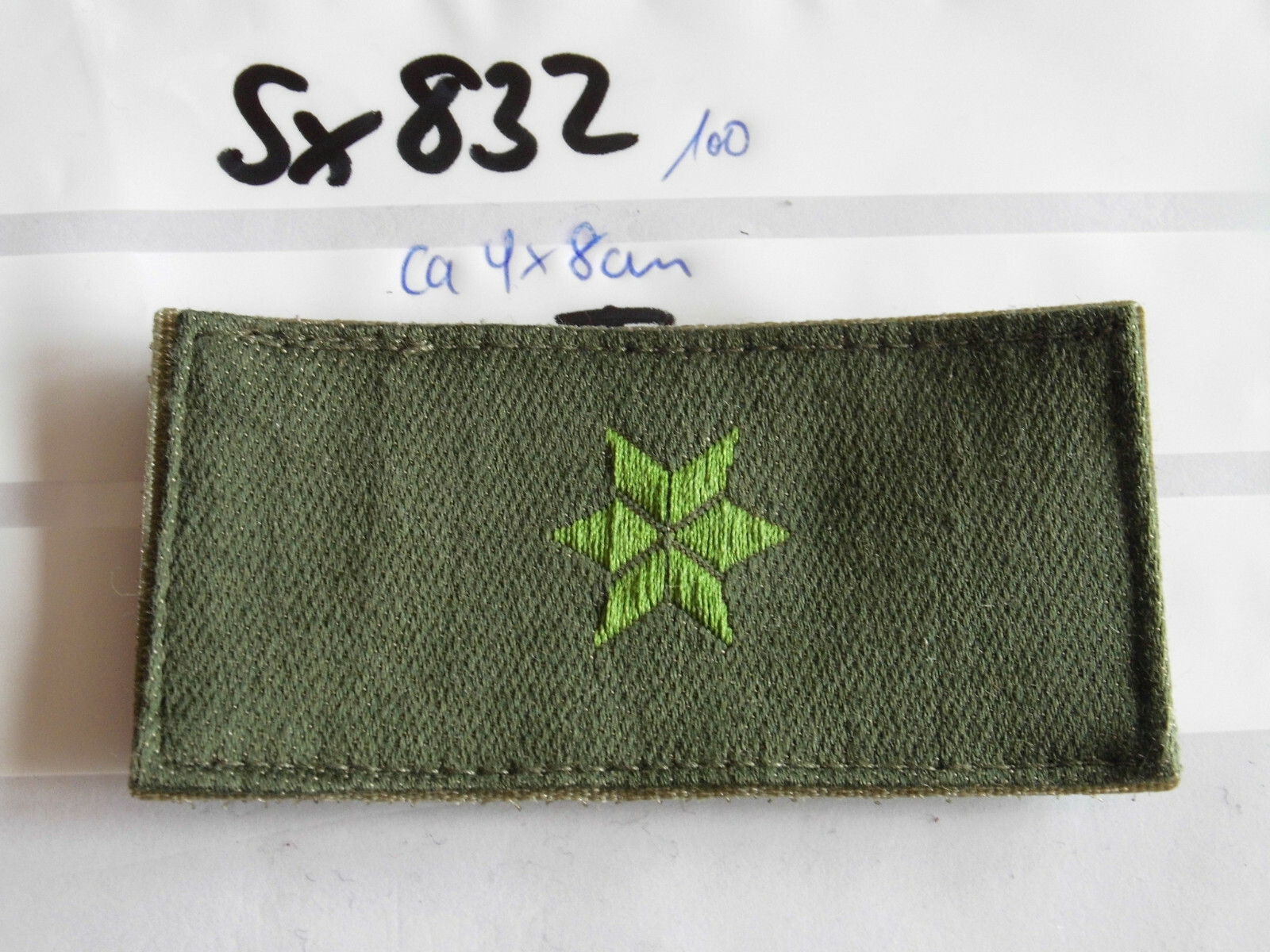Polizei Rangabzeichen grün mit 1 Stern grün ca 4x8cm auf Klett 1 Stück ...