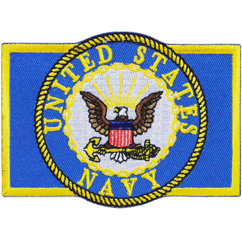 USN LOGO RECT Embroidered Shoulder Patch (3-1/2"x2-1/2") (3803) | eBay