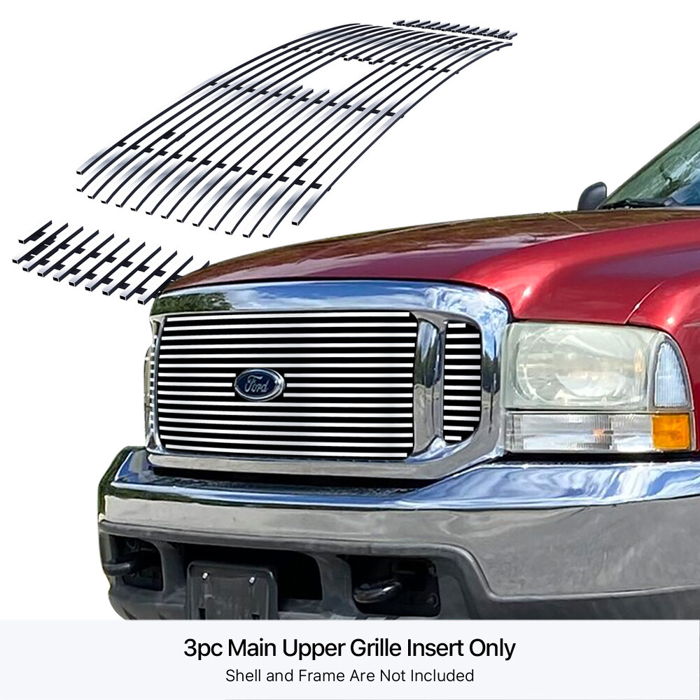 For 2000-2004 Ford Excursion Upper Stainless Chrome Billet Grille Grill ...