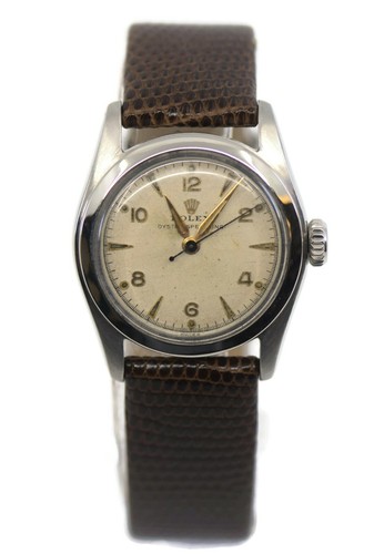 Rolex Oyster Speedking weißes Zifferblatt Unisex-Uhr mit braunes ...