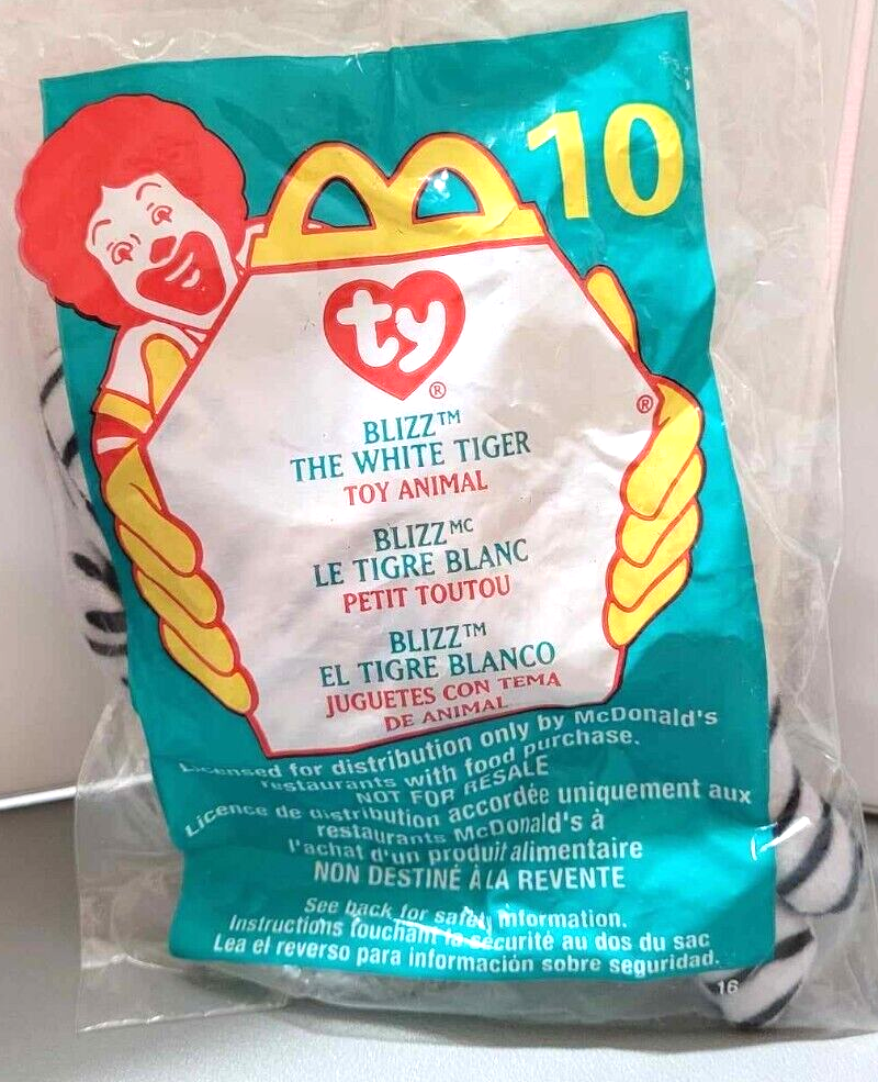 2000 McDonald's Happy Meal Toy TY Beanie Baby - Blizz the White Tiger ...