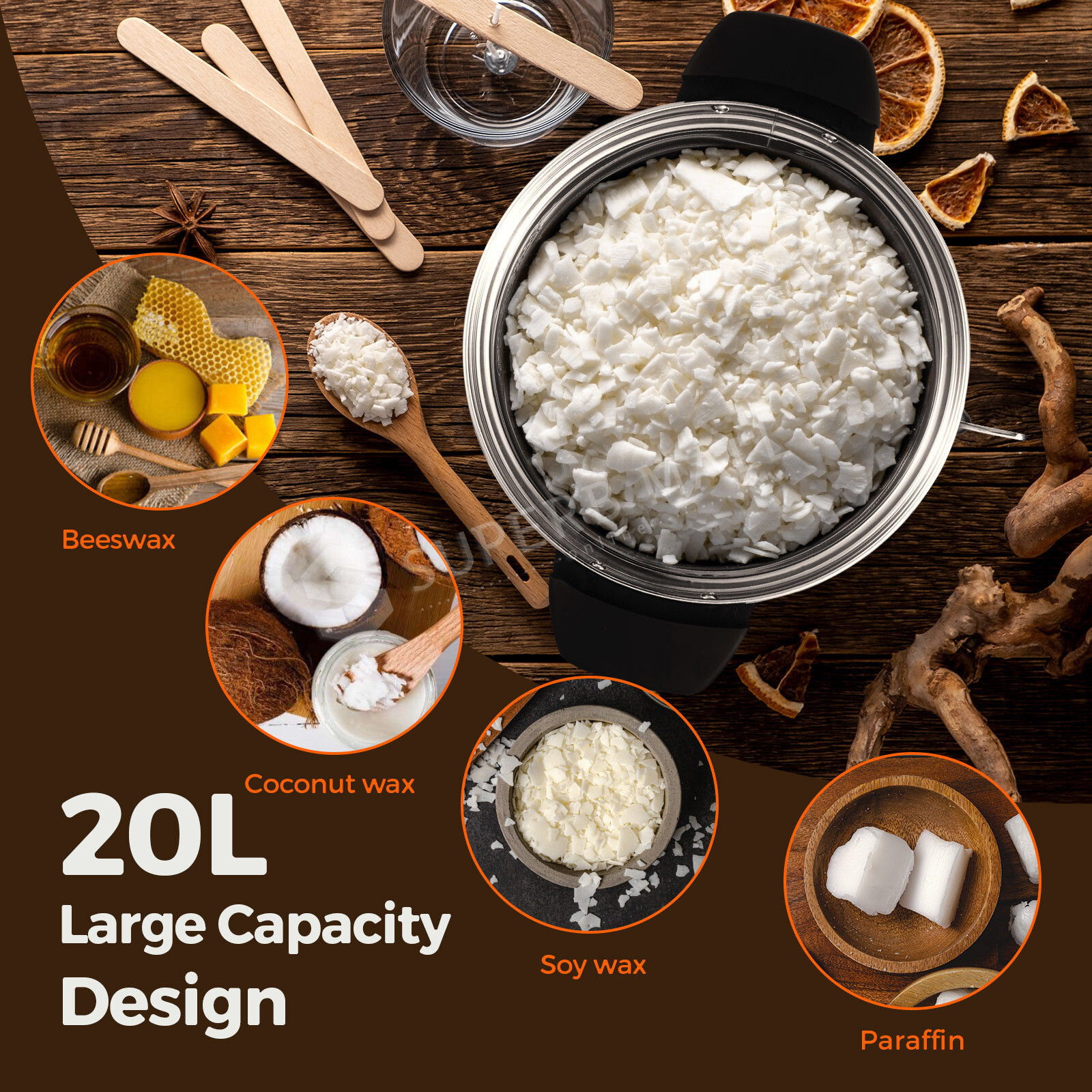 20L Candle Making Machine Wax Melter DIY Soy Bees Soap Melting Pot ...