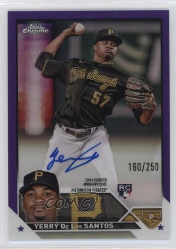 2023 Chrome Update Purple Refractor /250 Yerry De Los Santos Rookie ...