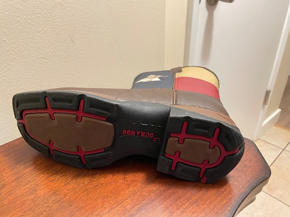 Lil Durango TEXAS FLAG Kids Size 3.5 M Western Boots BT246 8 inch Brown ...