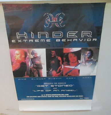 HINDER OOP 2005 PROMO POSTER METAL RARE EXTREME BEHAVIOR | eBay
