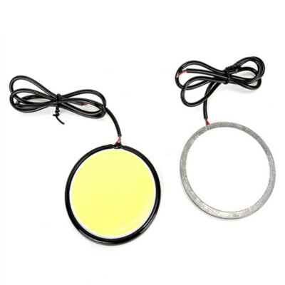 2X Car DRL Daytime Running Light Round Shape White LED Lights COB ...
