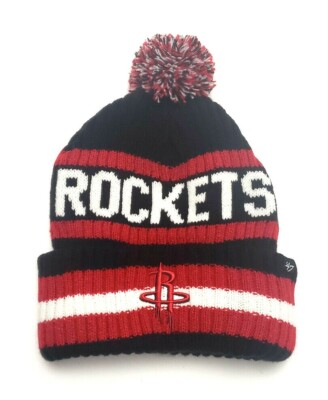 Houston Rockets NBA '47 Brand Bering Pom Cuffed Knit Skull Cap Black ...