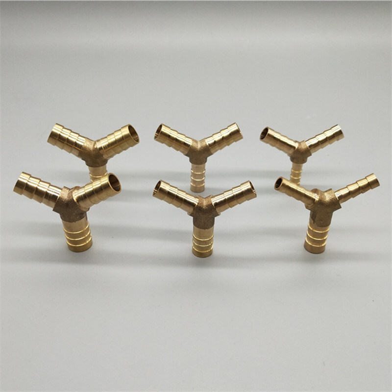 Brass Reducer Y Piece 3 Way Hose Joiner Barbed Connector Fuel Water ...