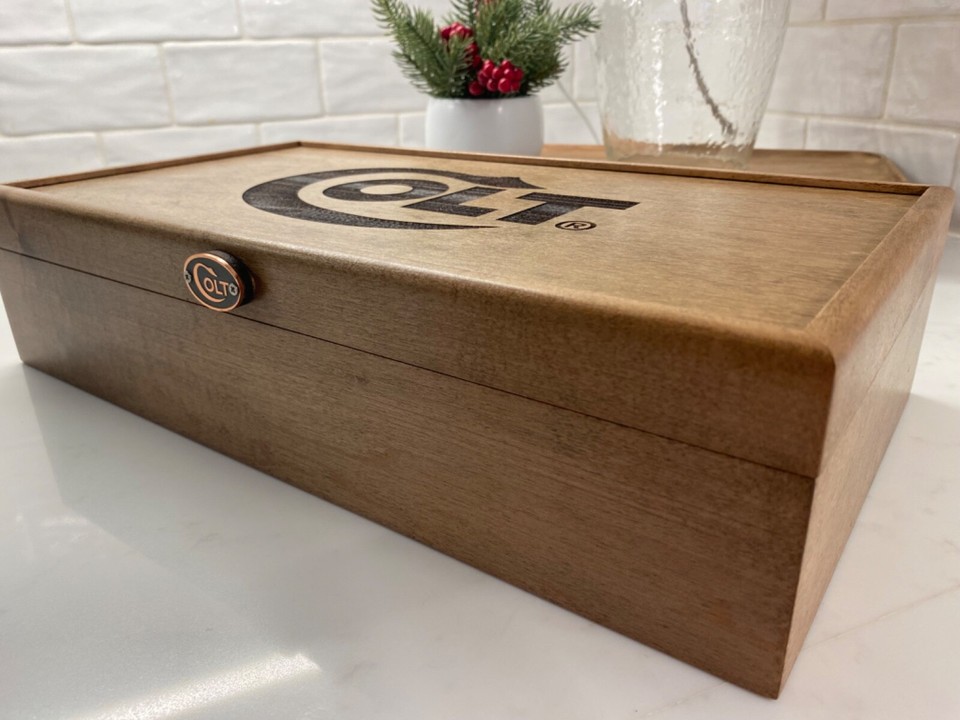 Colt Python Presentation Case Laser Engraved Lid and Interior Maple 6” Python | eBay