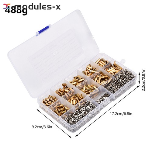 910PCS Hex Hexagon Copper Stud Screw Boxed Stud Set M3 Bolt Screw Round ...