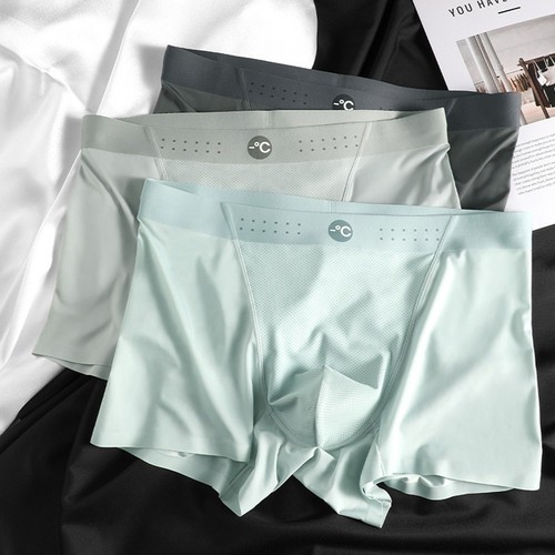 Herren Dünne Eis Seide Unterwäsche Atmungsaktiv Nahtlos Boxershorts Unifarben | eBay.de