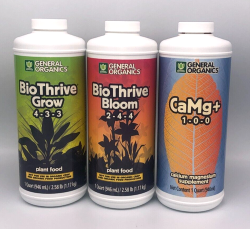 General Organics Bundle BioThrive Grow + Bloom + CaMg+ - Quart | eBay