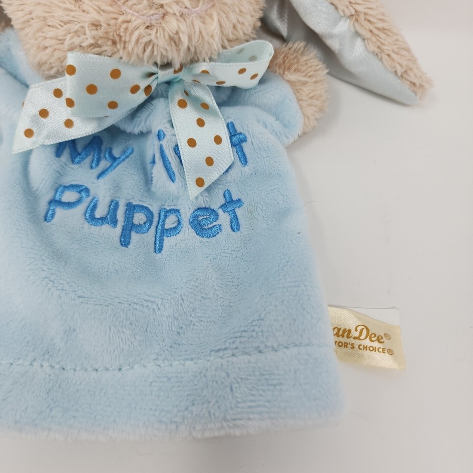 Dan Dee Baby Bunny Rabbit My First Puppet Blue Plush Toy Collectors ...