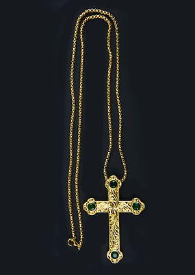 New PECTORAL CROSS w/Chain(SBATS013G-G), Emerald Green, 36", Christian ...