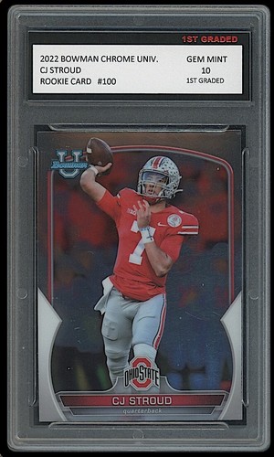 CJ Stroud 2022 Bowman Chrome University 1st Graded 10 Rookie Card RC ...