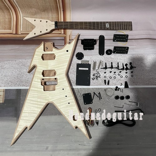 DIY Electric Guitar Full Kits Razorback Maple Neck Unfinished Build On ...
