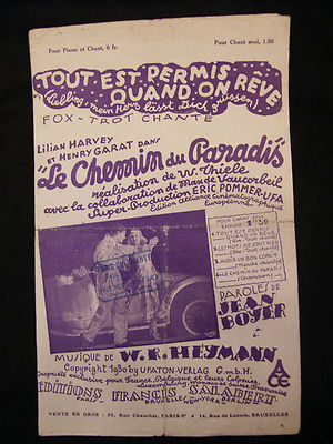 " Spartito Tout È Patente Quando On Rêve Harvey Garat Boyer Music Sheet ...