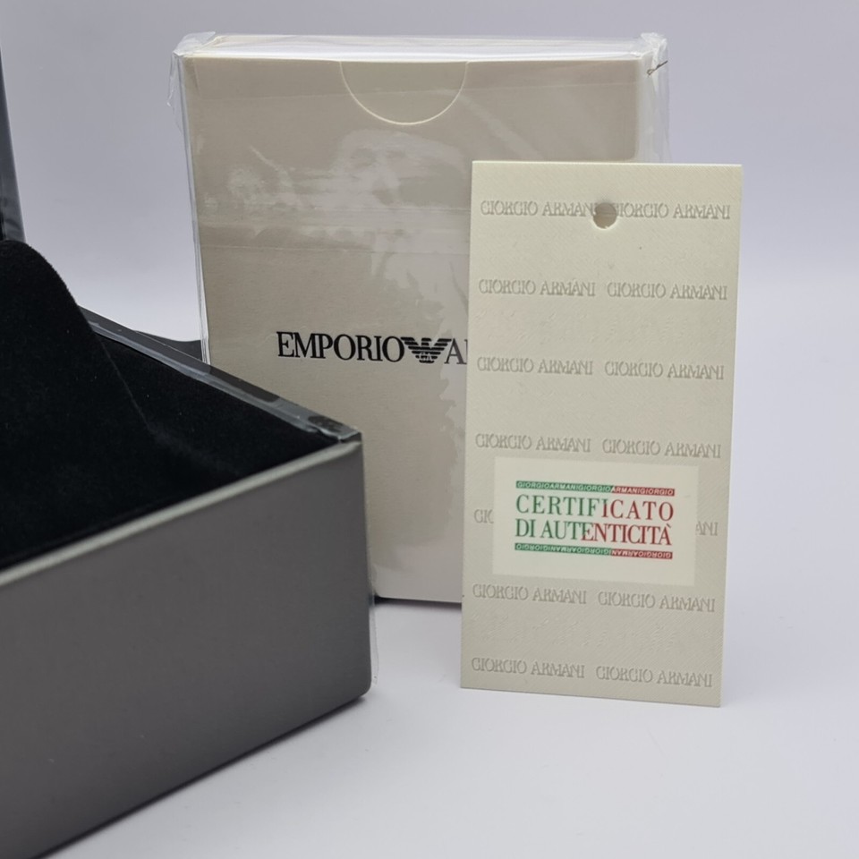 NEW GENUINE EMPORIO ARMANI SPORTIVO AR5866 BLACK DIAL SILICONE STRAP ...