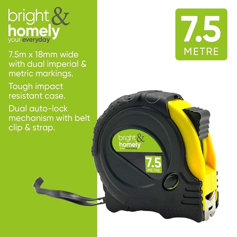 Tape Measure 7.5m - Bright & Homely - Heavy-Duty Measuring Tool | eBay