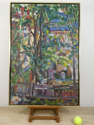 Large Post War Impressionist Oil Painting on Masonite Signed ALICE ...