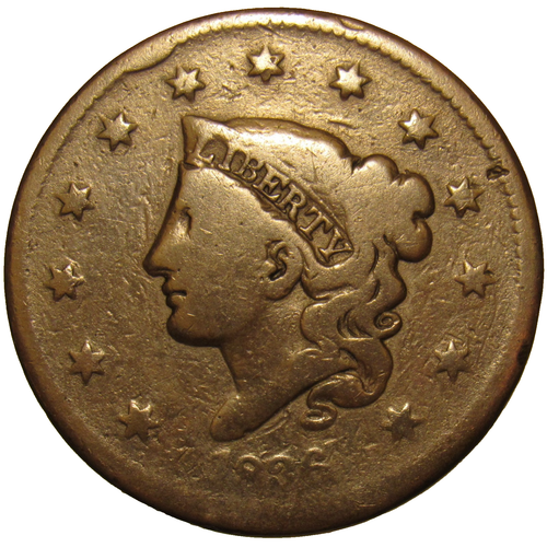 1836 CORONET LARGE CENT, VG ~ AFFORDABLE PROBLEM-FREE EXAMPLE | eBay