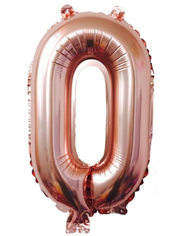 40" Giant Rose Gold Zero Year Old Baby Birthday 0 Month Number Float ...