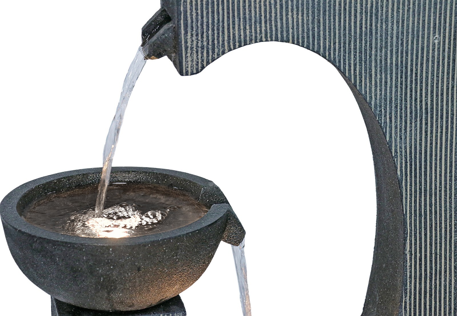 Contemporary Semi-Circle Tiered Fountain Water Feature Outdoor W/WW ...