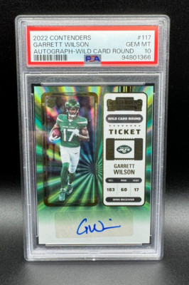 2022 Contenders GARRETT WILSON RC Rookie Wild Card Round Autograph PSA ...