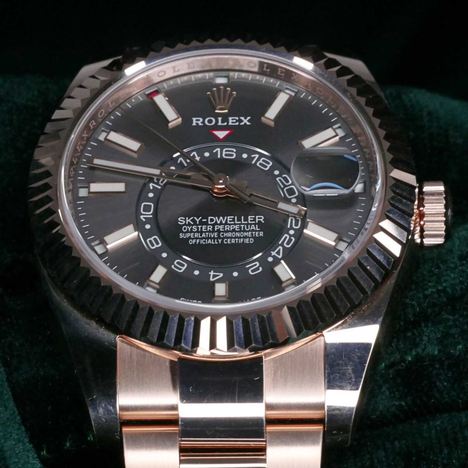 Rolex Sky-Dweller 40MM Rhodium Dial Rose Gold FULL SET MINT 326935 | eBay