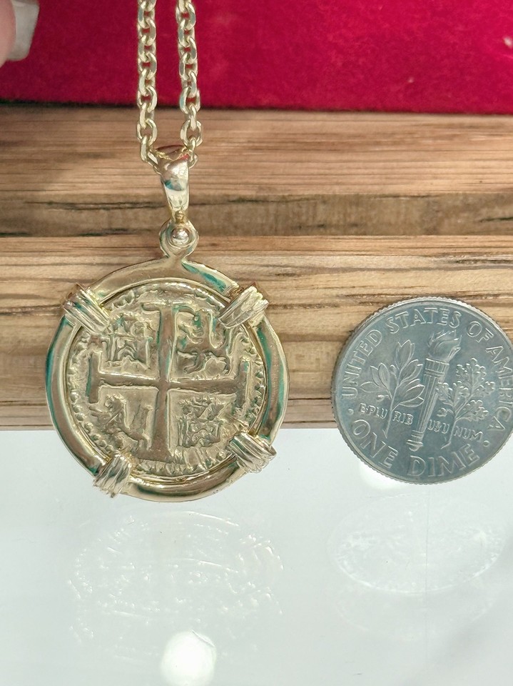 14k solid real gold shipwreck treasure gold coin pendant | eBay