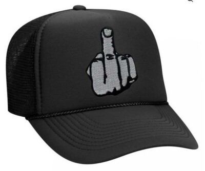 FU MIDDLE FINGER The Bird Trucker HAT Vintage Style 70 80s CAP Metal ...