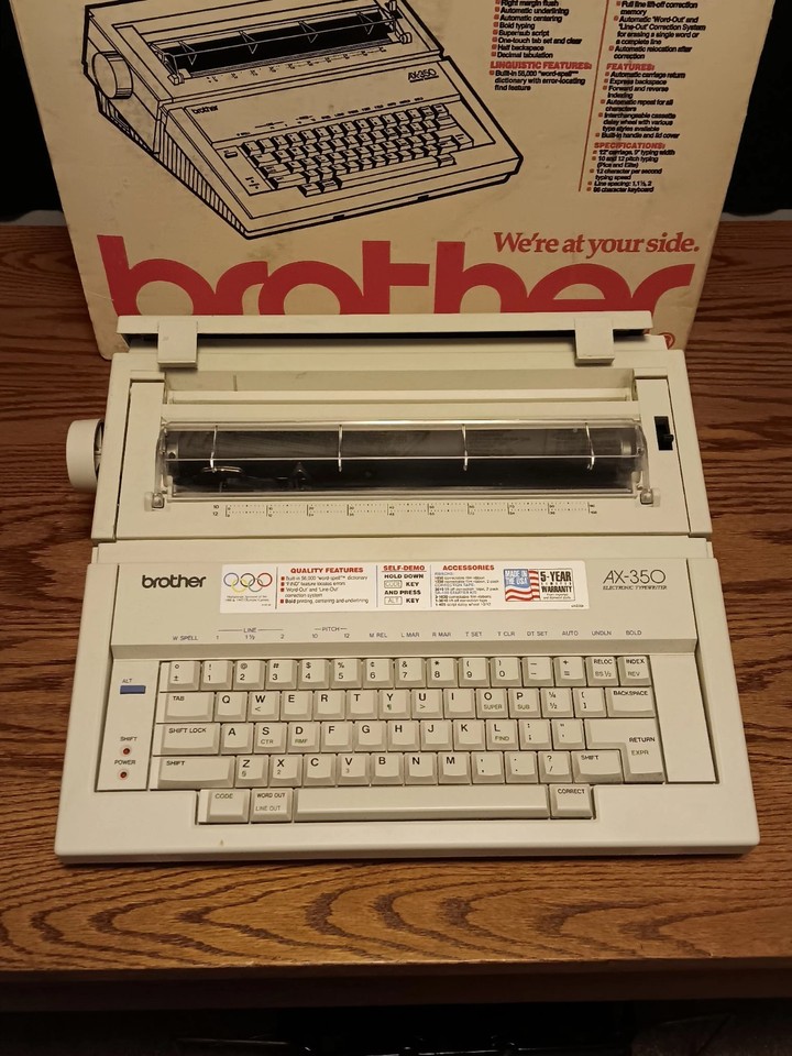 Vintage Working Brother AX-350 Portable Electronic Typewriter Original ...