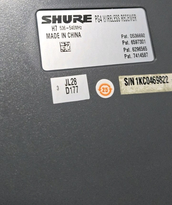 Shure Wireless Instrument System with PG4 Wireless Receiver & PG1 ...