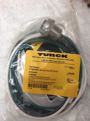 Turck P-PWR-RKFV 34-1M/14.5/NPT W/LN Mini Power Receptacles #U-82059 | eBay