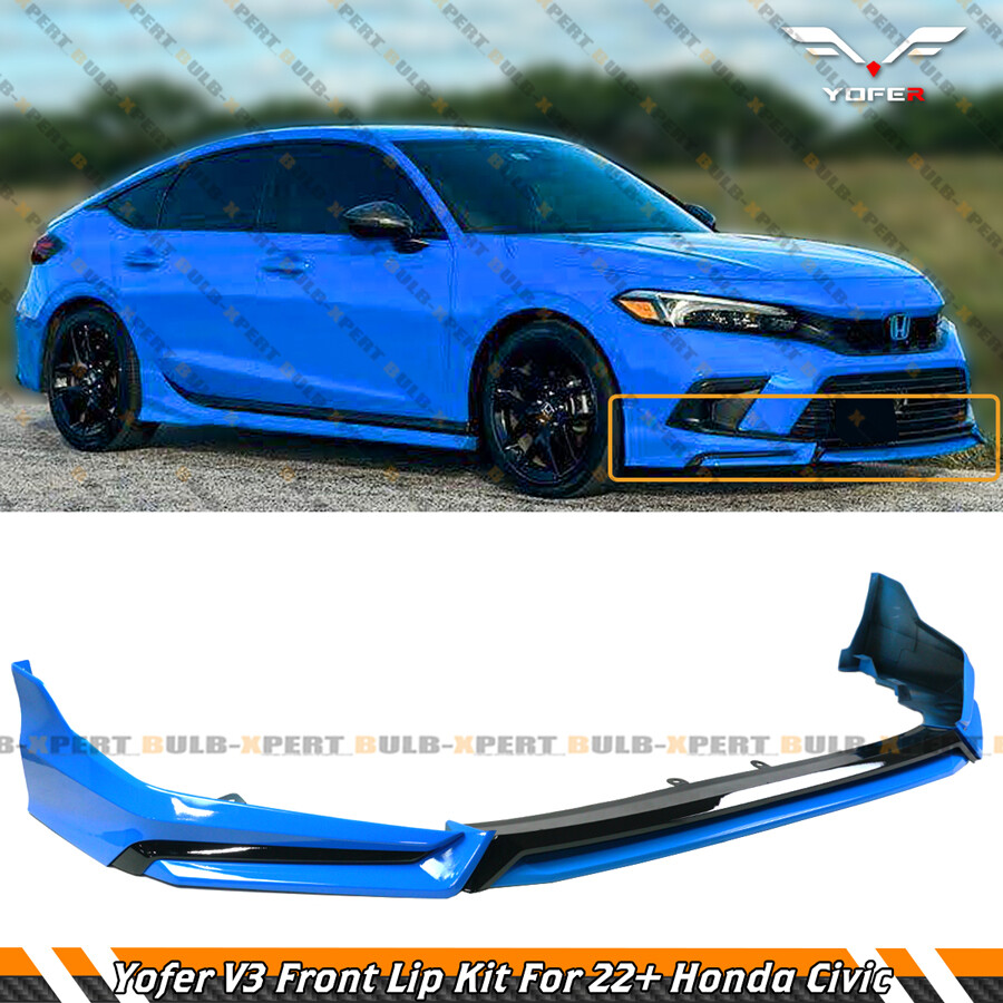 2022-2024 Honda Civic Yofer V3 Boost Blue Pearl Front Bumper Lip ...