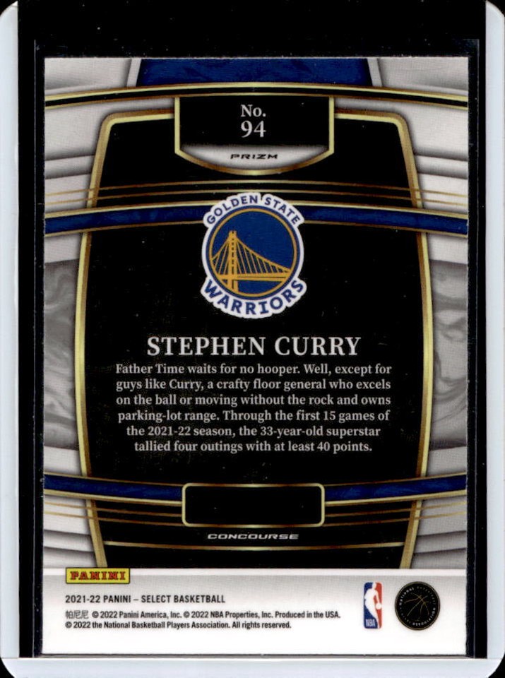 2021-22 Select Stephen Curry Orange Flash Prizms Concourse #94 | eBay