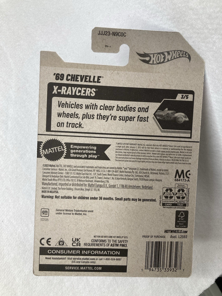 Mattel Hot Wheels 69 Chevelle Diecast Car | eBay