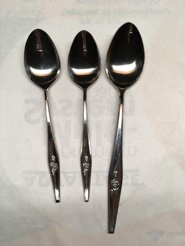 3pc Creative Manor Spritely Rose Stainless Teaspoons Soup Spoon - New ...