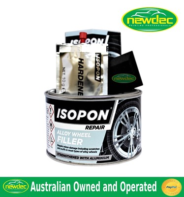 ISOPON ALLOY WHEEL FILLER KIT 250G EASY DIY RIM REPAIR DENTS CAR BOG ...